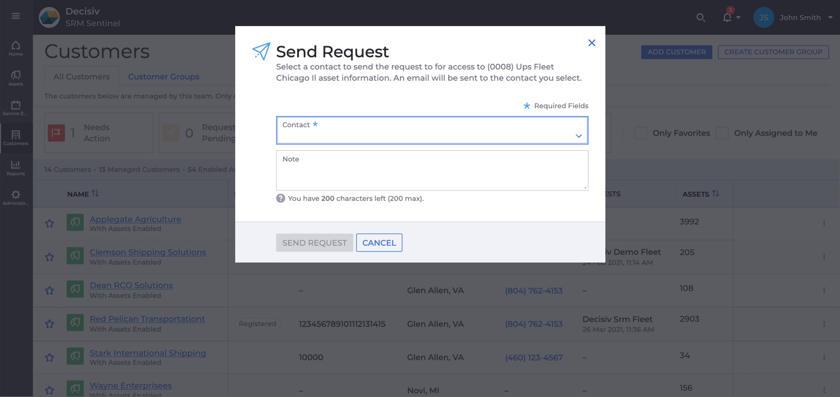 Customer Management – SRM Sentinel