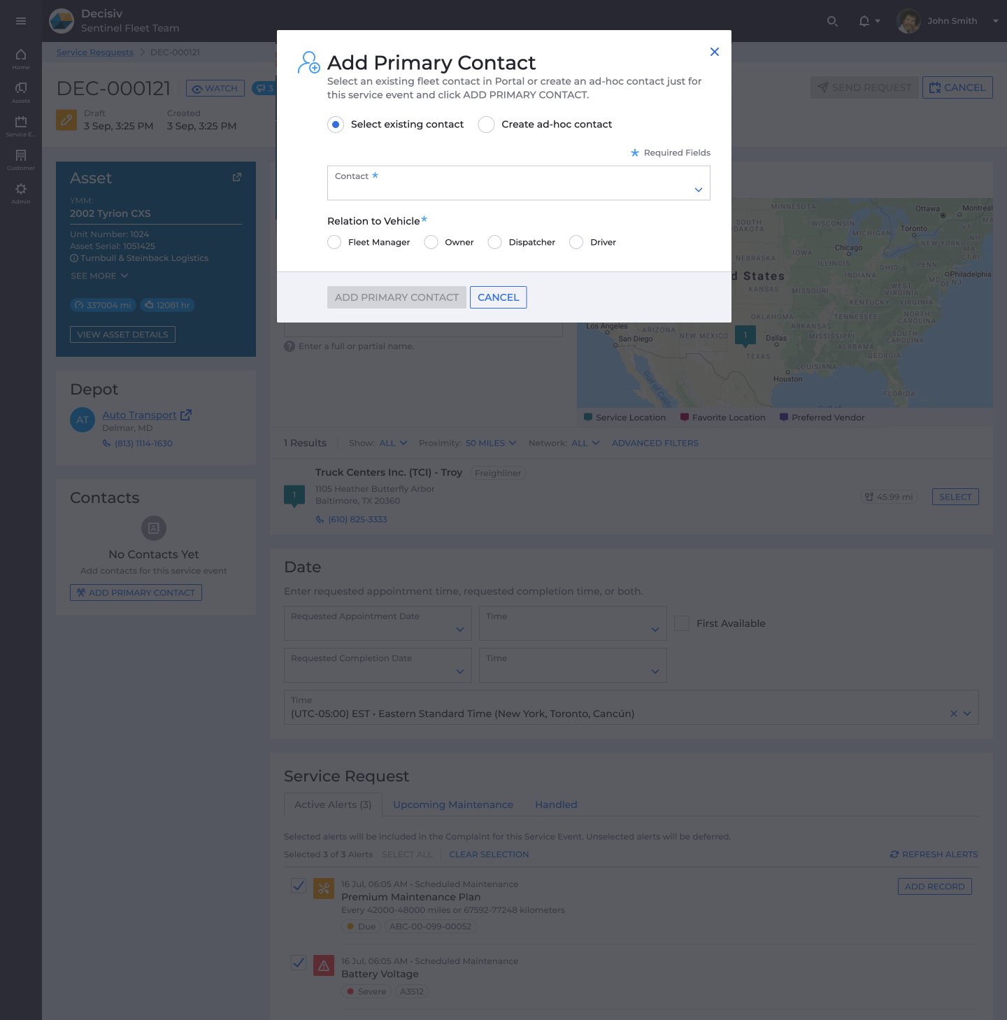 Request Service – SRM Sentinel
