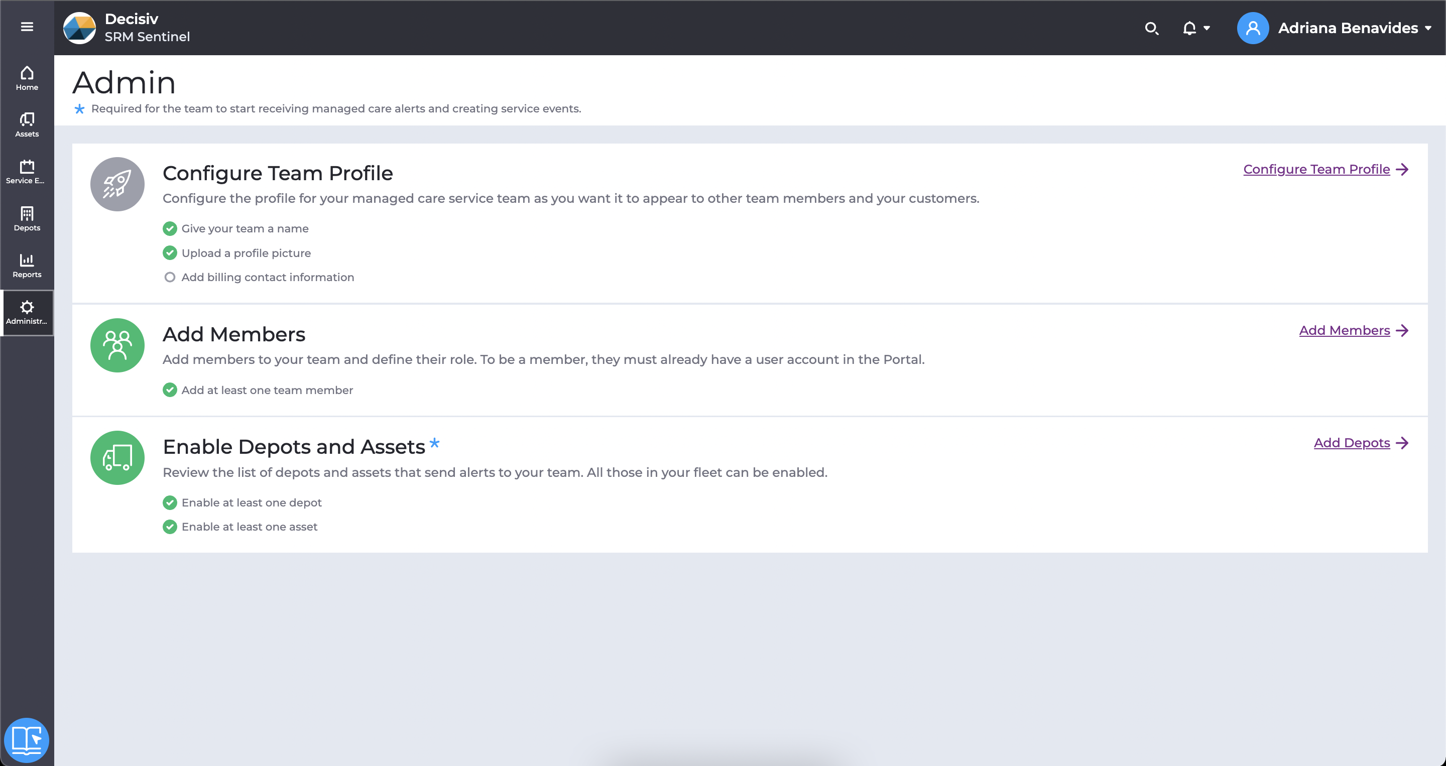 Admin – SRM Sentinel