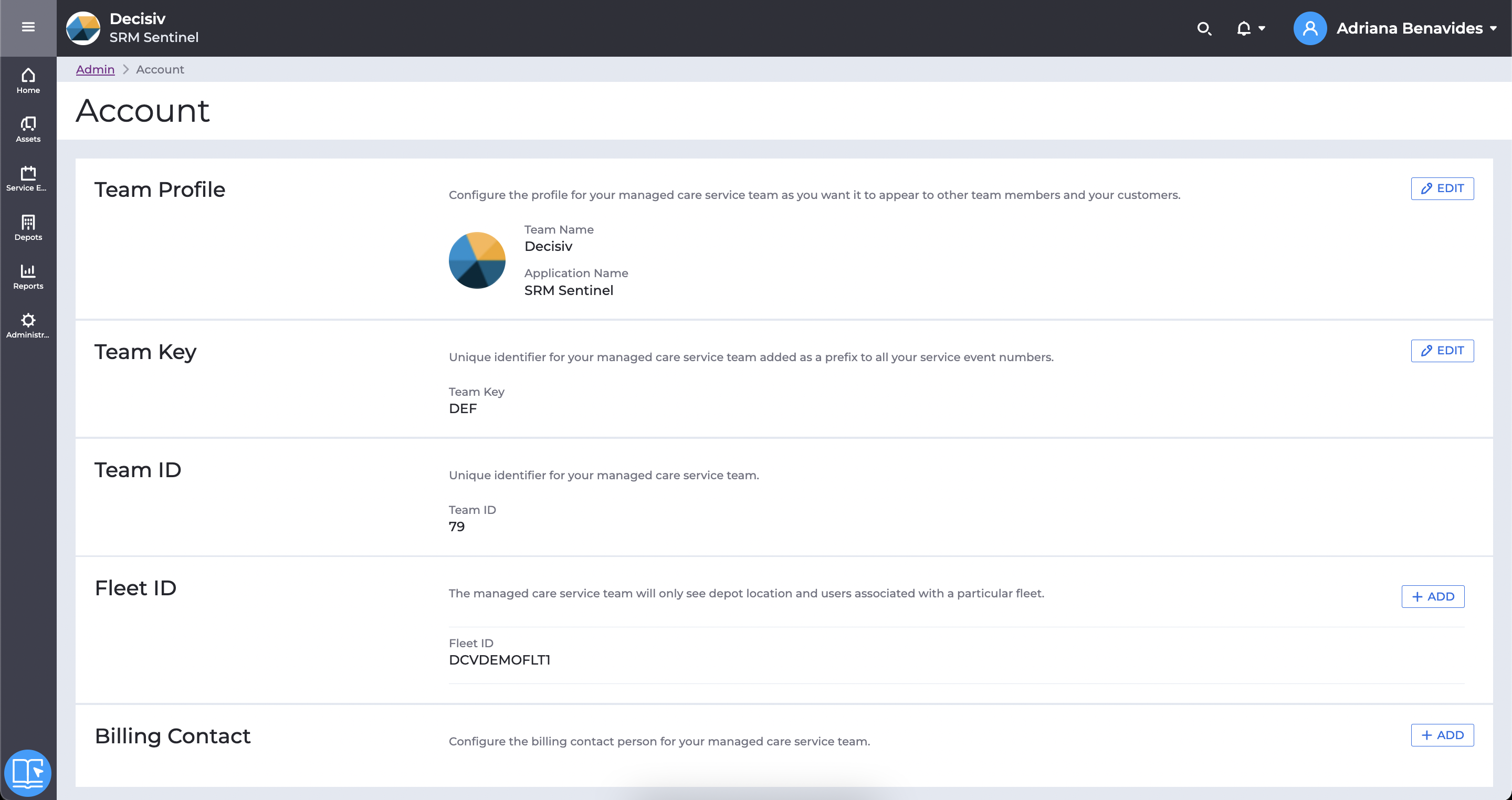 Account – SRM Sentinel