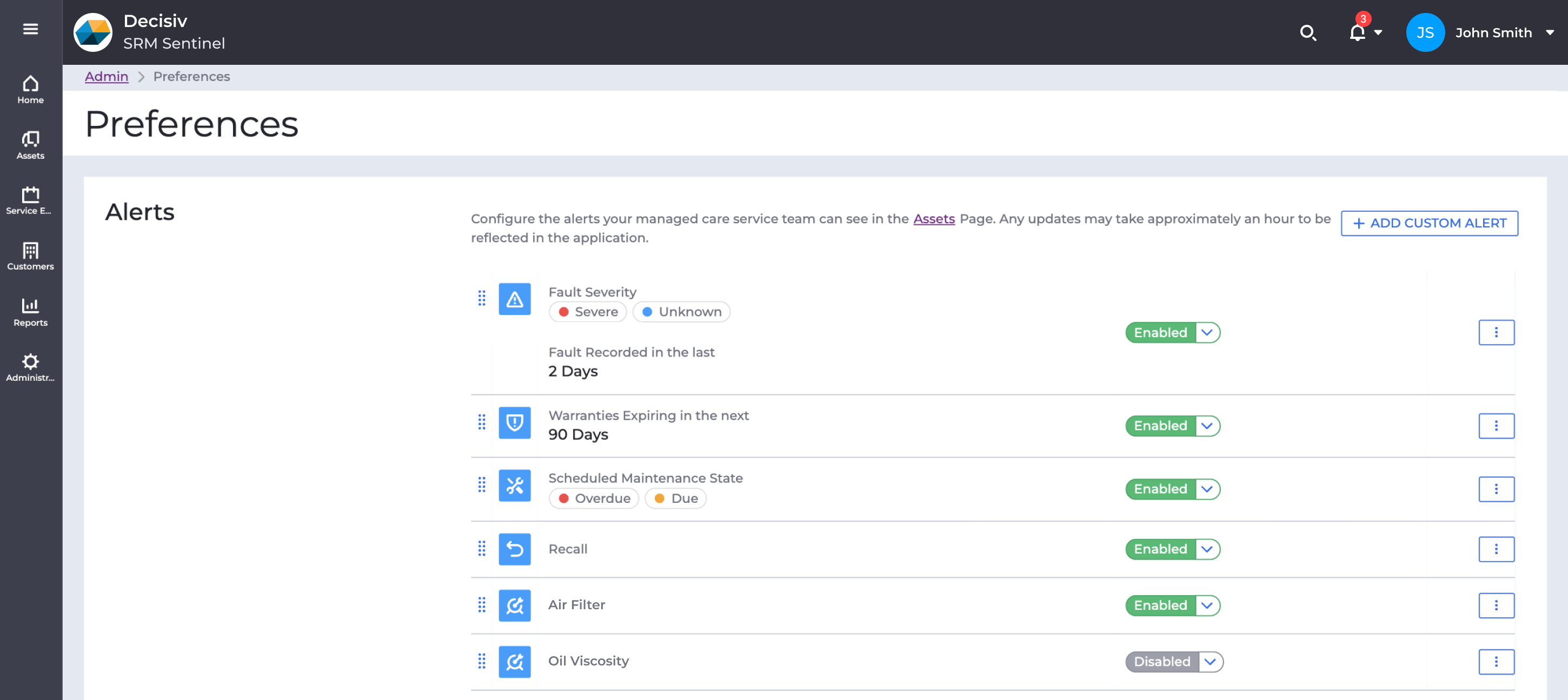 Preferences – SRM Sentinel
