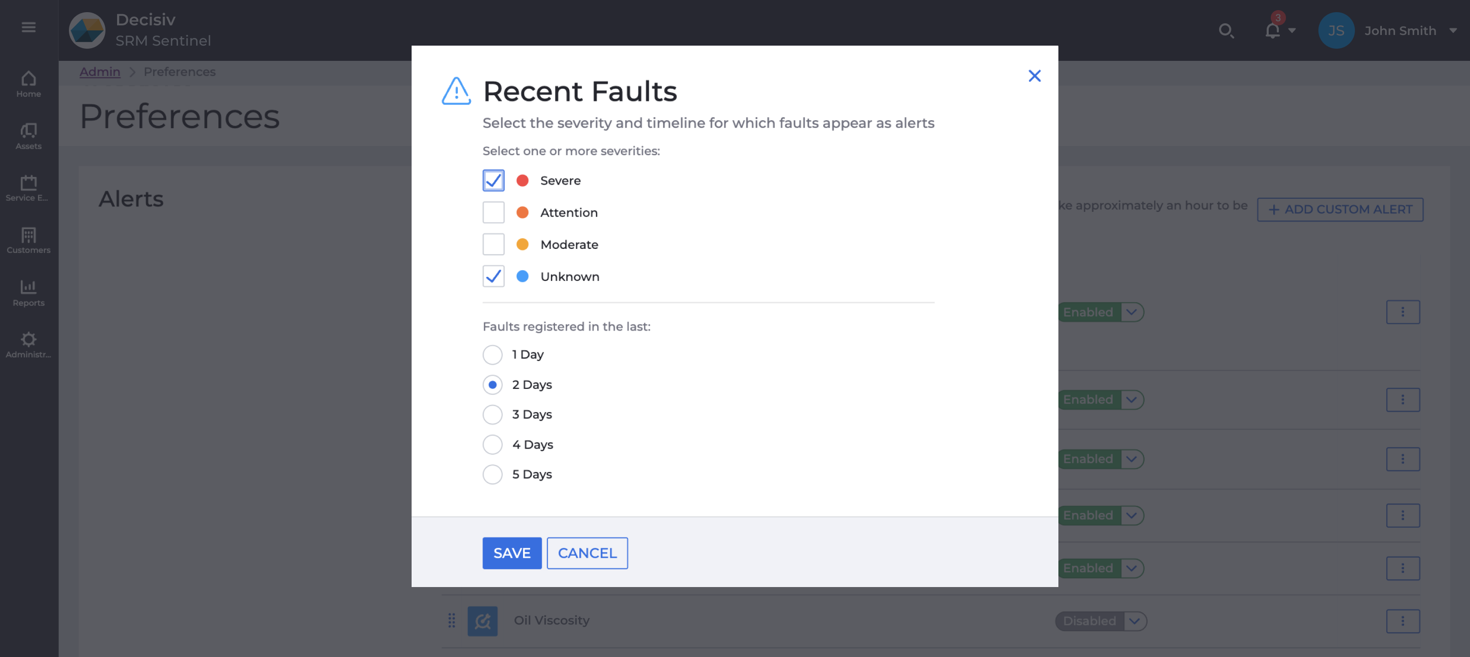 Preferences – SRM Sentinel