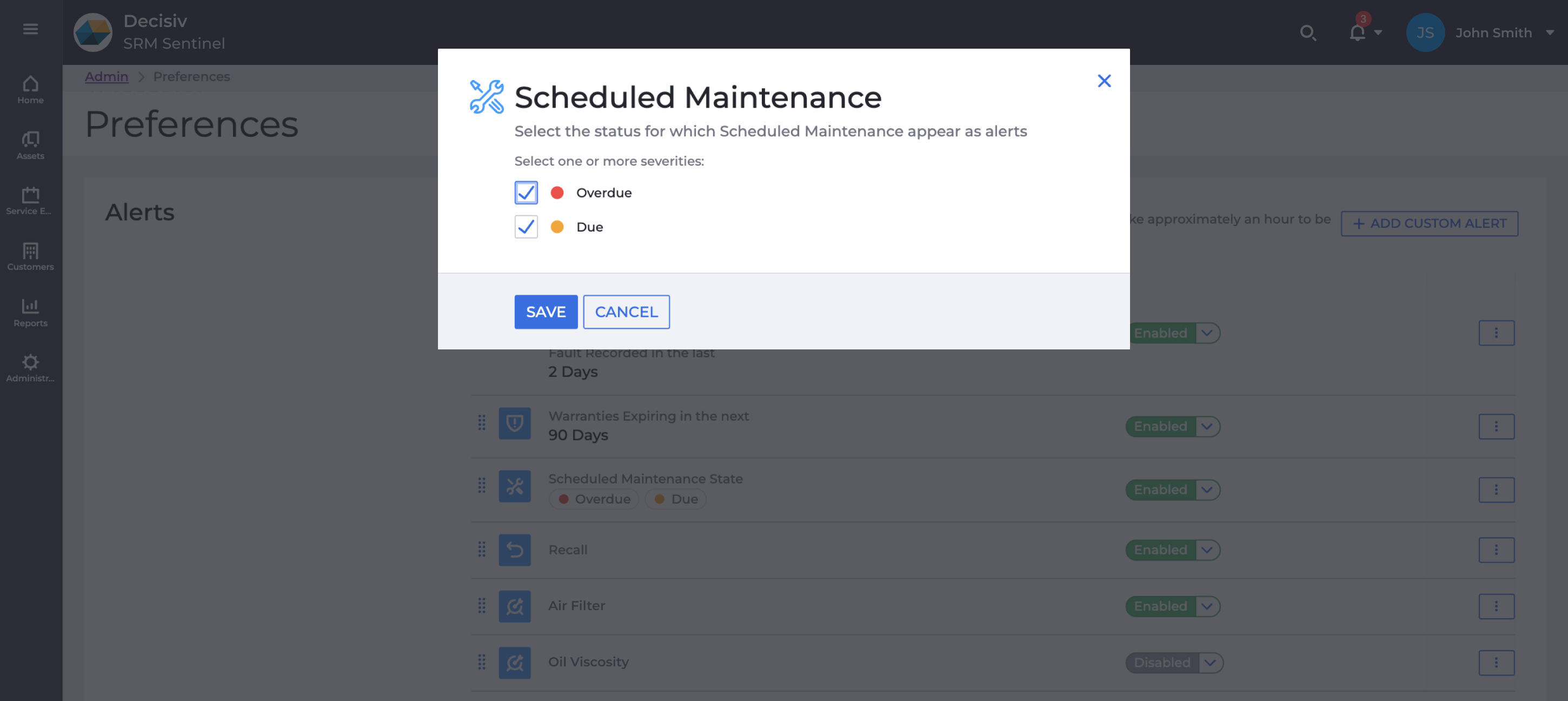 Preferences – SRM Sentinel