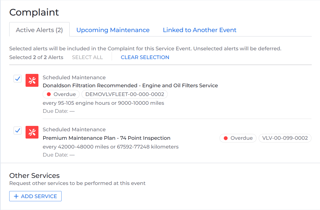Request Service – SRM Sentinel