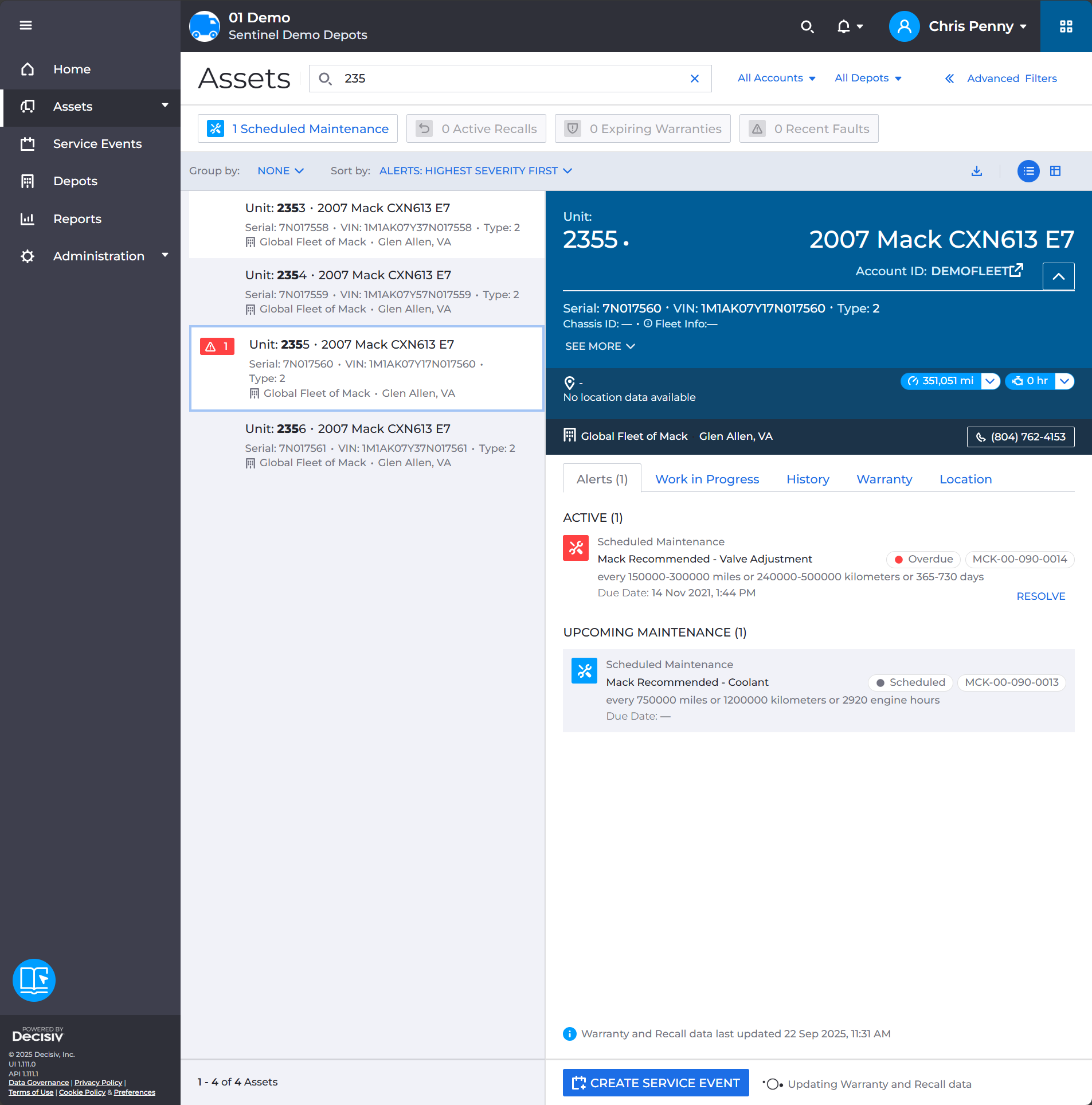 View Assets – SRM Sentinel